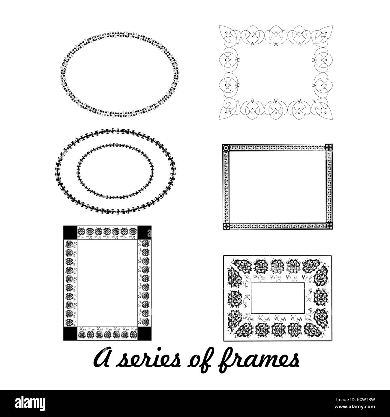 Gold design frames Black and White Stock Photos & Images - Alamy