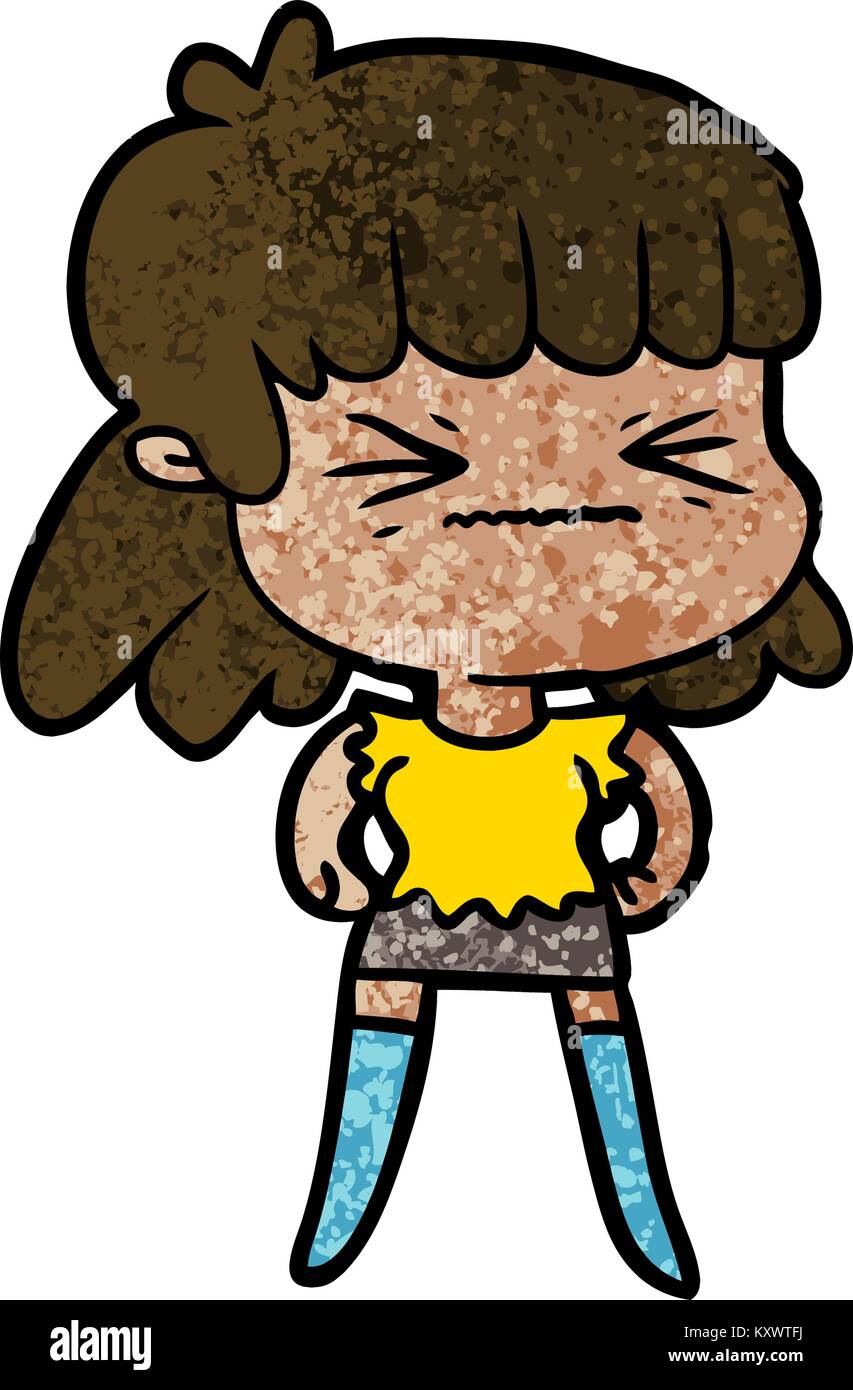 Cartoon Angry Girl Stock Vector Image And Art Alamy