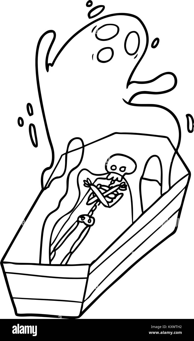 cartoon ghost and coffin Stock Vector Image & Art - Alamy