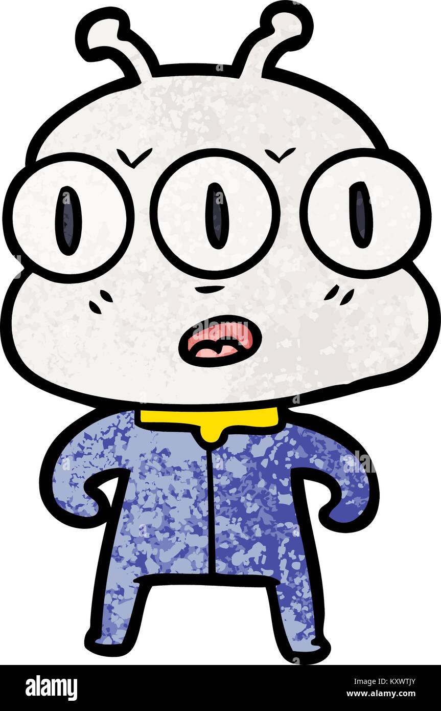 cartoon three eyed alien Stock Vector Image & Art - Alamy
