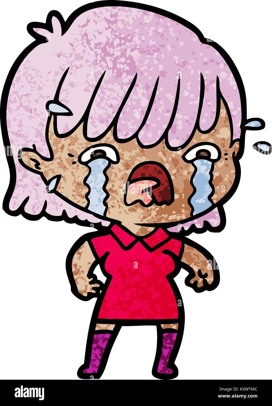 cartoon girl crying Stock Vector Image & Art - Alamy