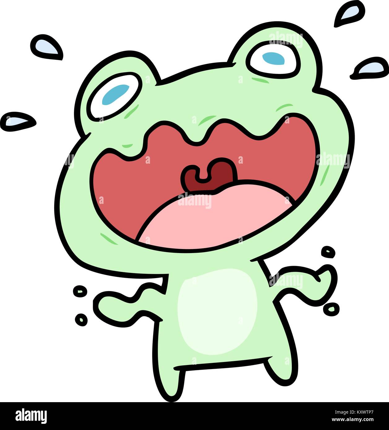 cute cartoon frog frightened Stock Vector Image & Art - Alamy