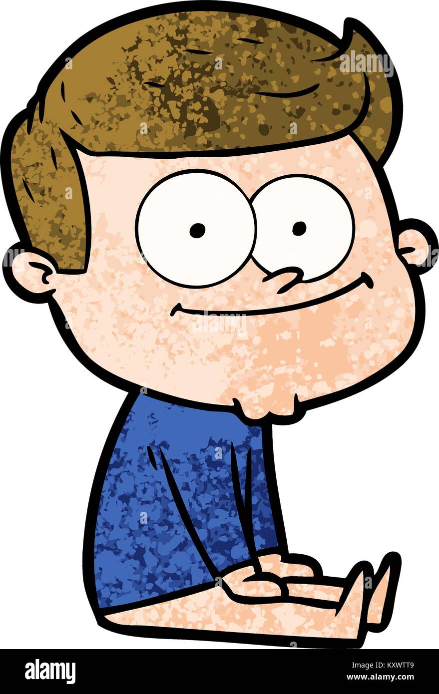 cartoon happy man sitting Stock Vector Image & Art - Alamy