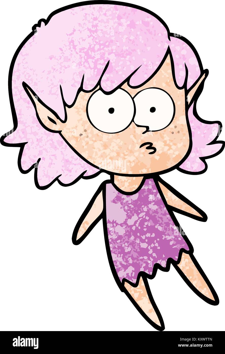 cartoon elf girl floating Stock Vector Image & Art - Alamy