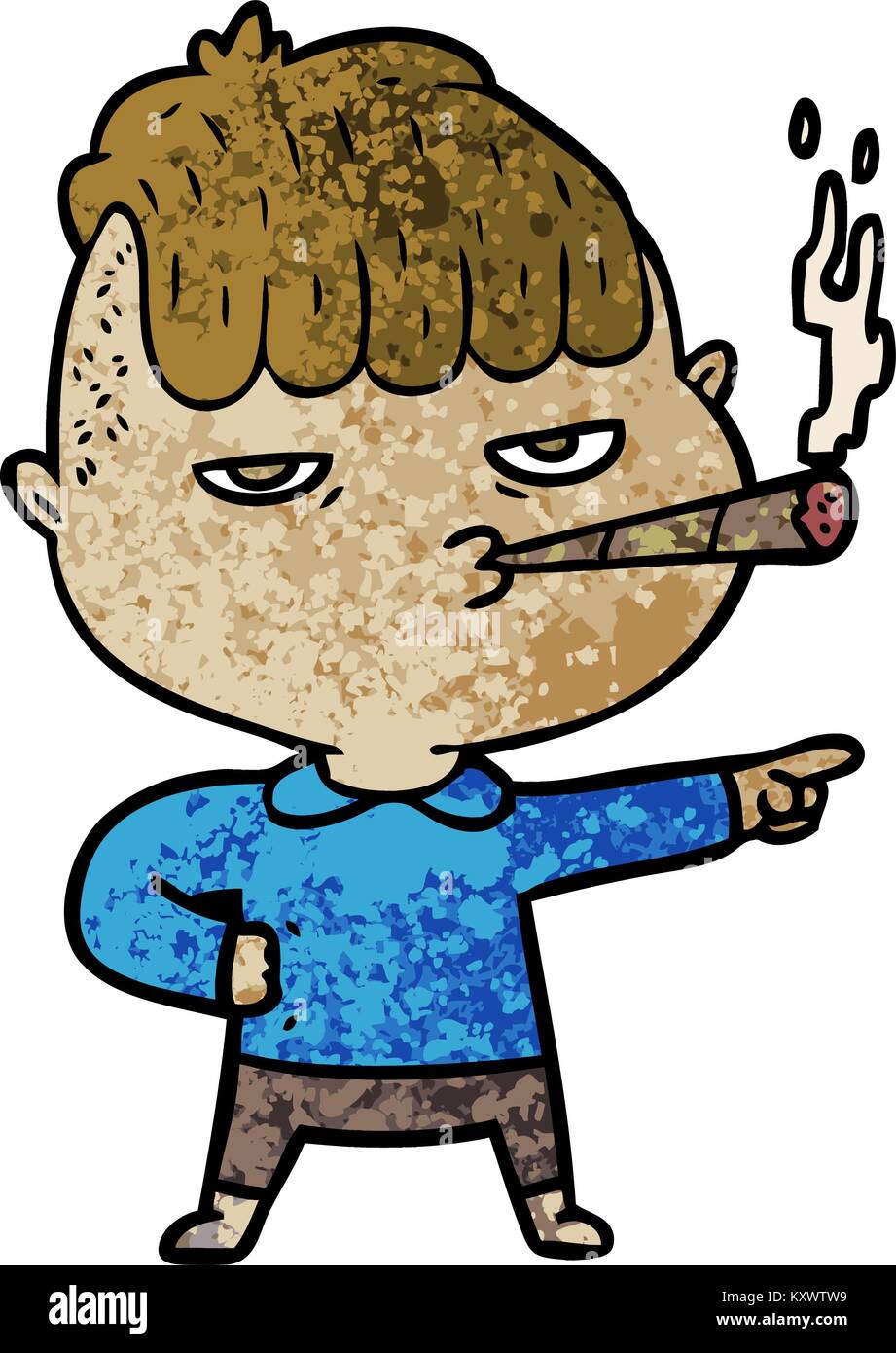 Man Smoking Cigarette Cartoon Illustration High Resolution Stock ...