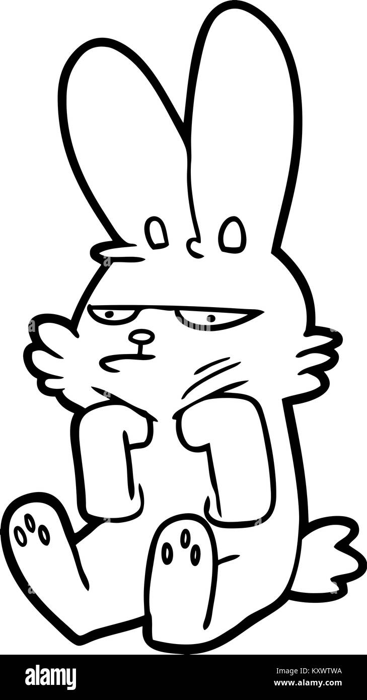 cartoon grumpy rabbit Stock Vector Image & Art - Alamy