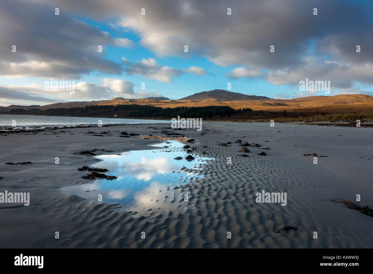 Beautiful beach near Craighouse with Paps of Jura backdrop, Isle of ...