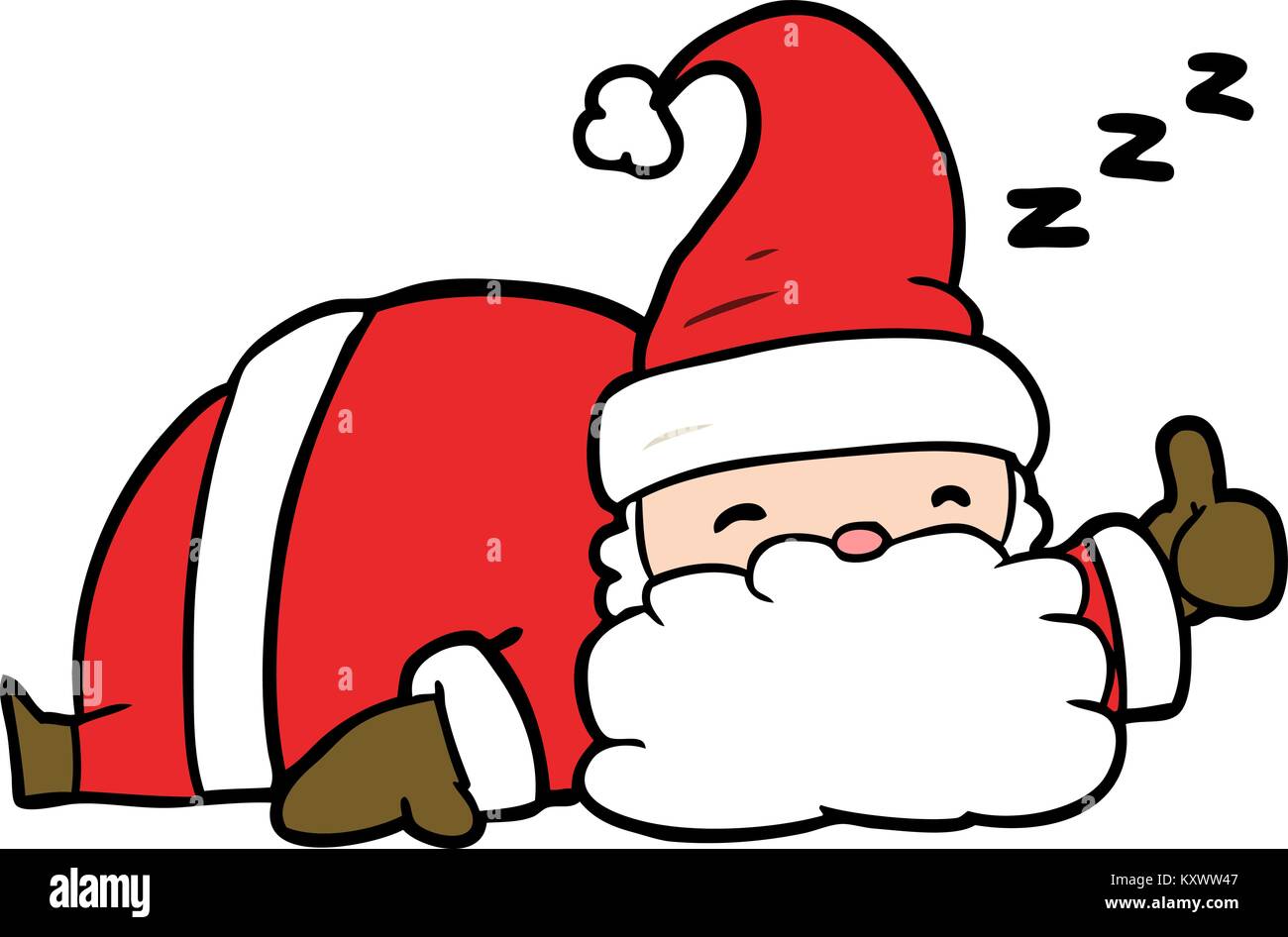 cartoon sleepy santa giving thumbs up symbol Stock Vector Image & Art ...