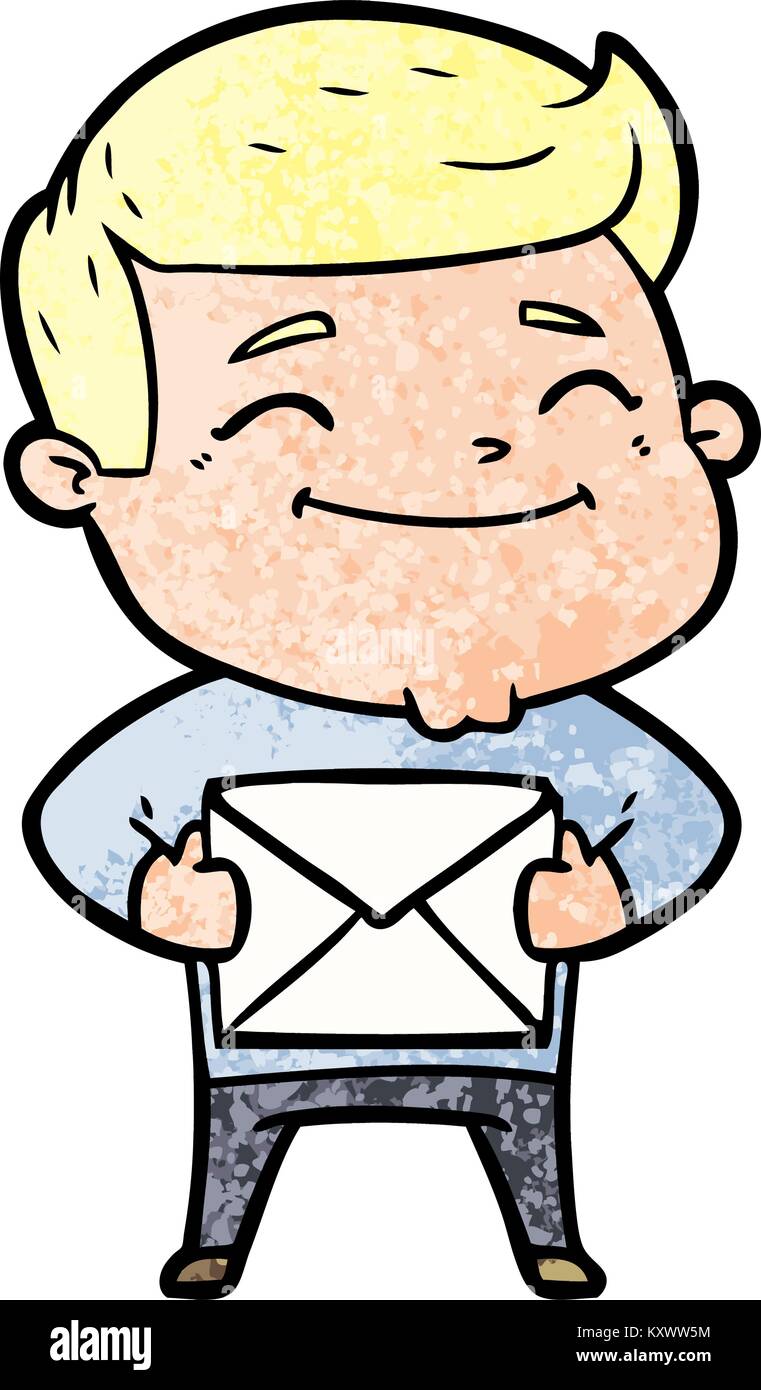 happy cartoon man with parcel Stock Vector Image & Art - Alamy
