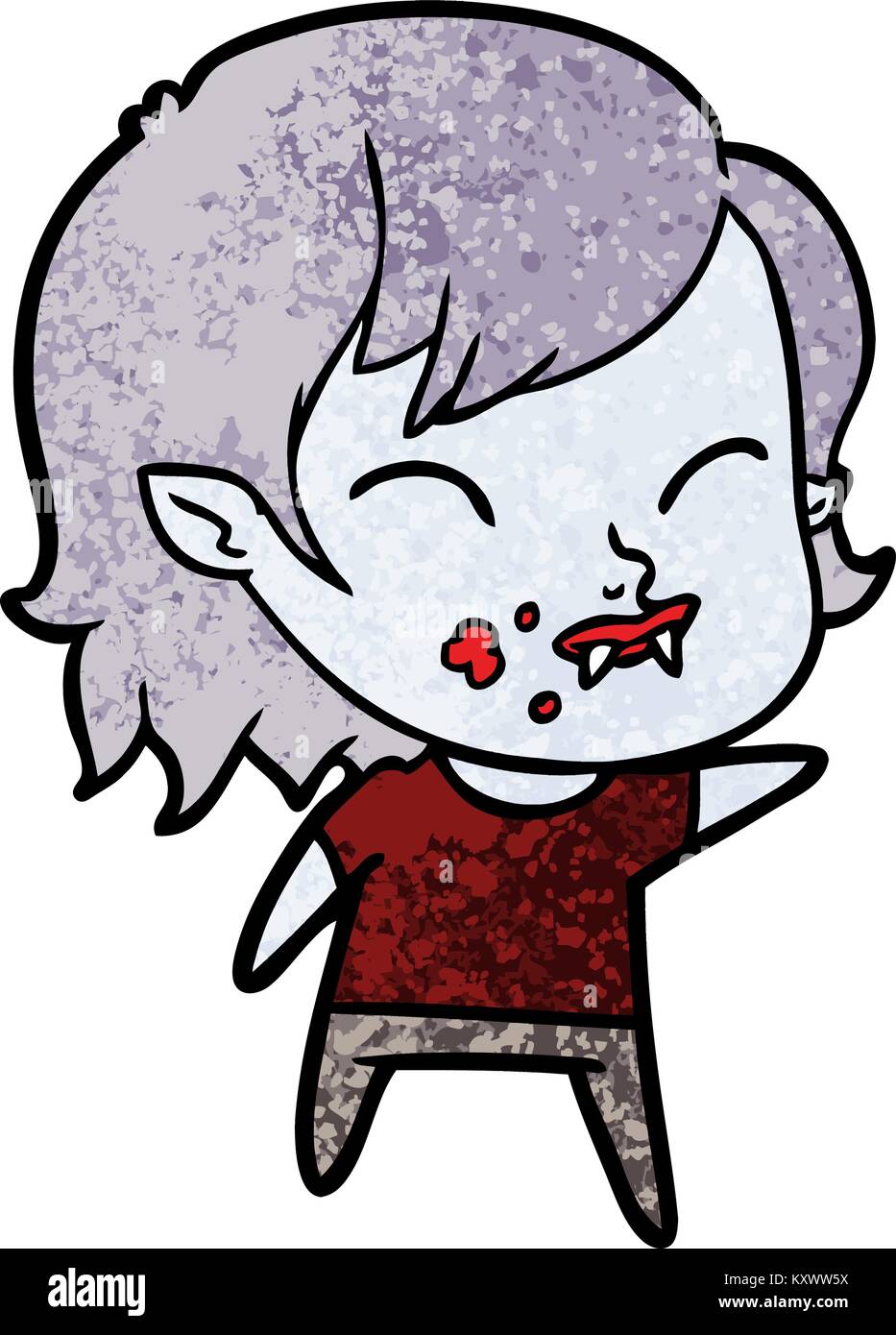 cartoon vampire girl with blood on cheek Stock Vector Image & Art - Alamy