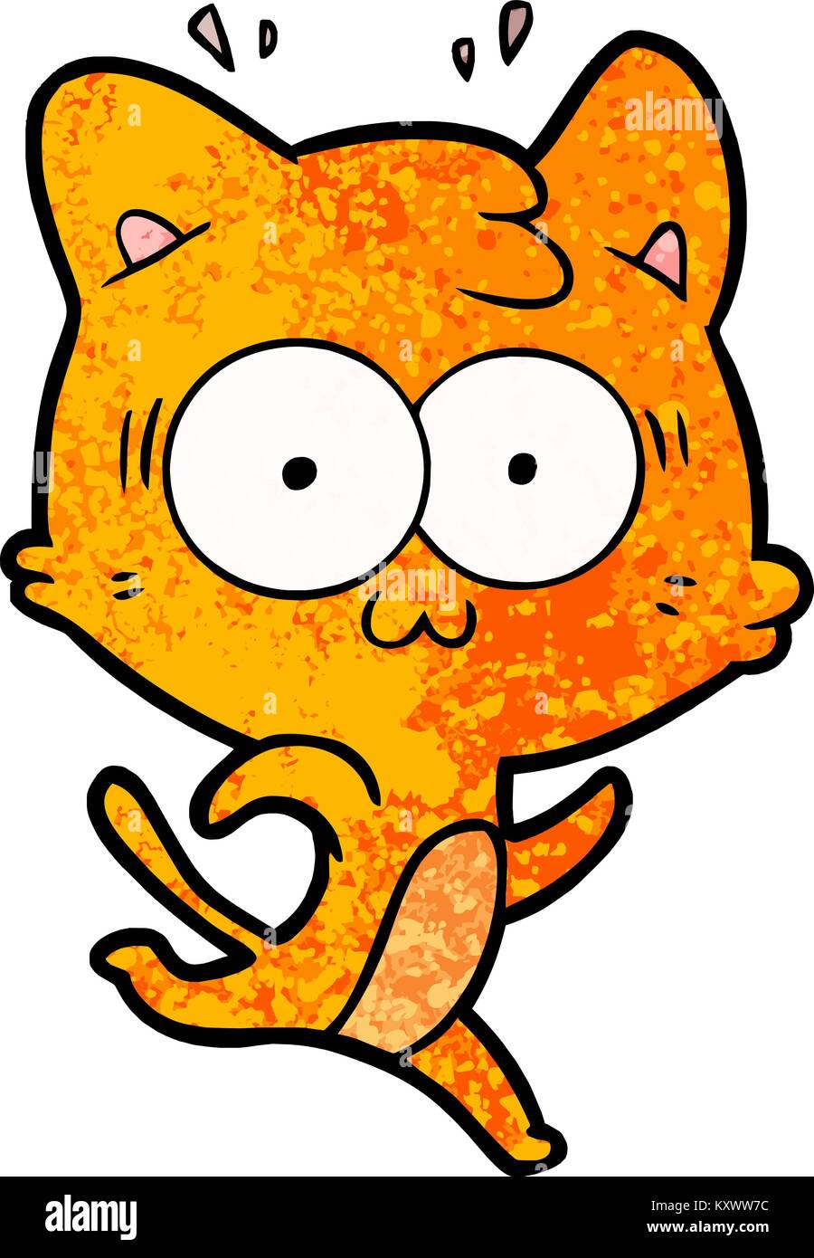 cartoon surprised cat running Stock Vector Image & Art - Alamy