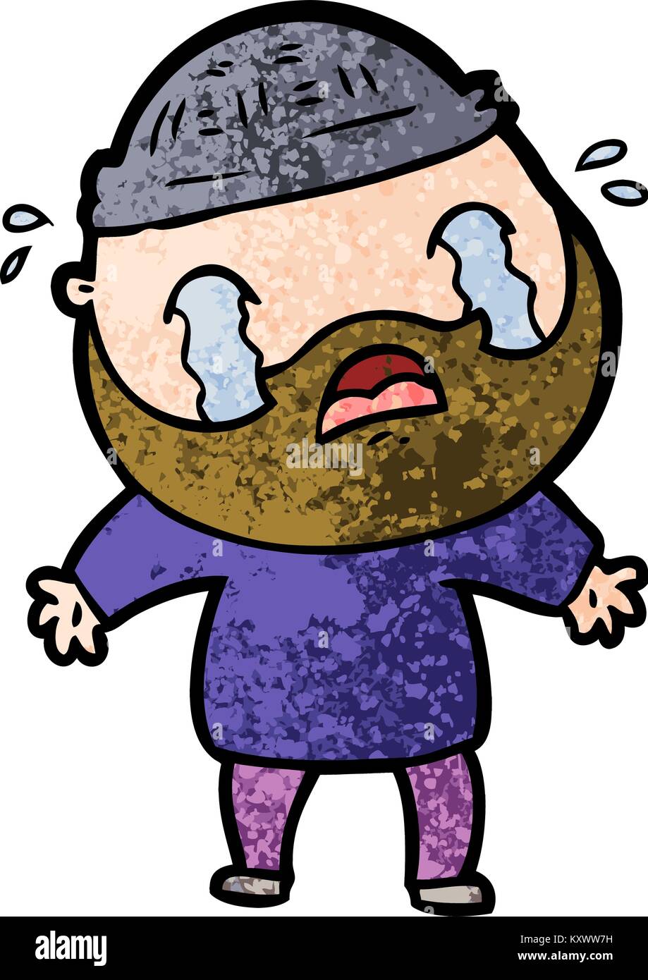 cartoon bearded man crying Stock Vector Image & Art - Alamy