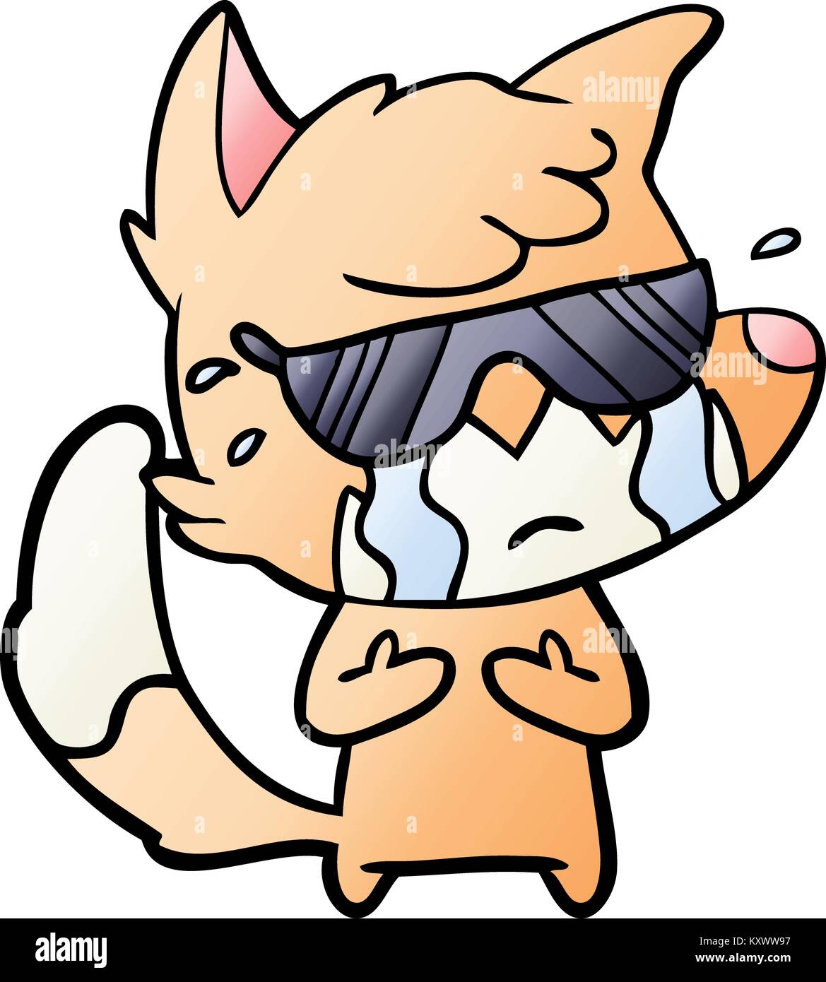 crying fox cartoon Stock Vector Image & Art - Alamy