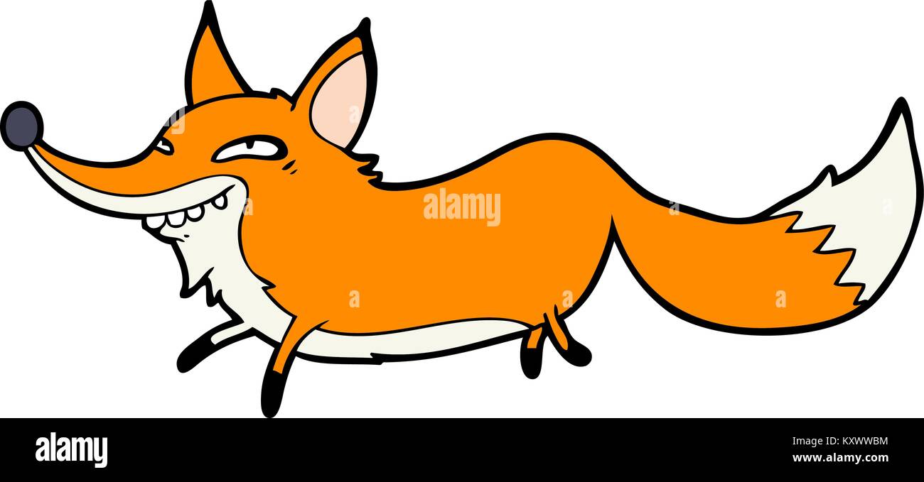 cute cartoon sly fox Stock Vector Image & Art - Alamy