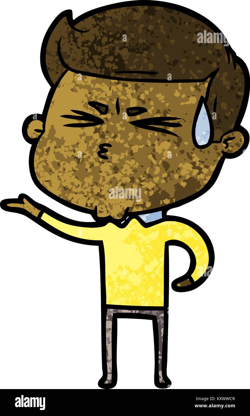 cartoon man sweating Stock Vector Image & Art - Alamy