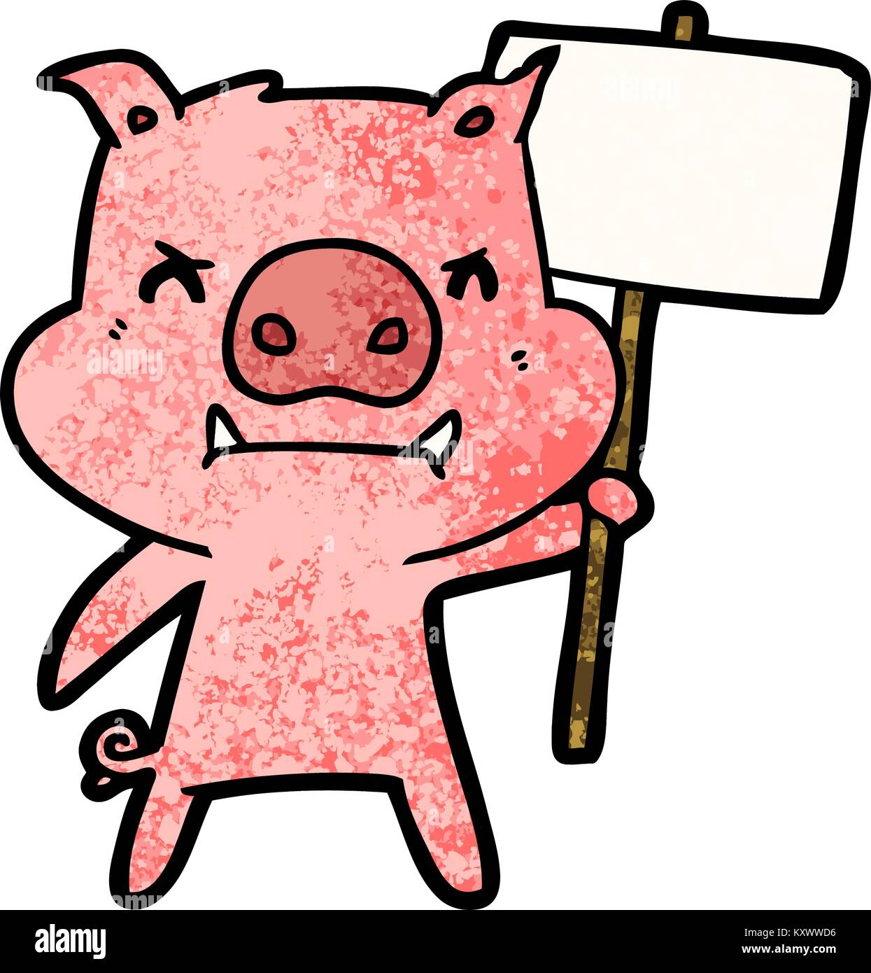 angry cartoon pig protesting Stock Vector Image & Art - Alamy