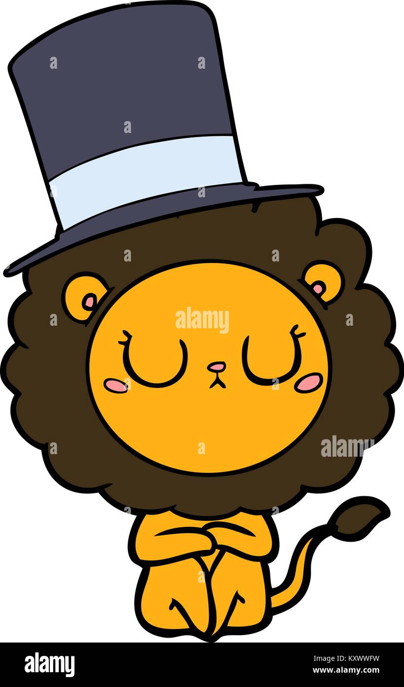 cartoon lion wearing top hat Stock Vector Image & Art - Alamy