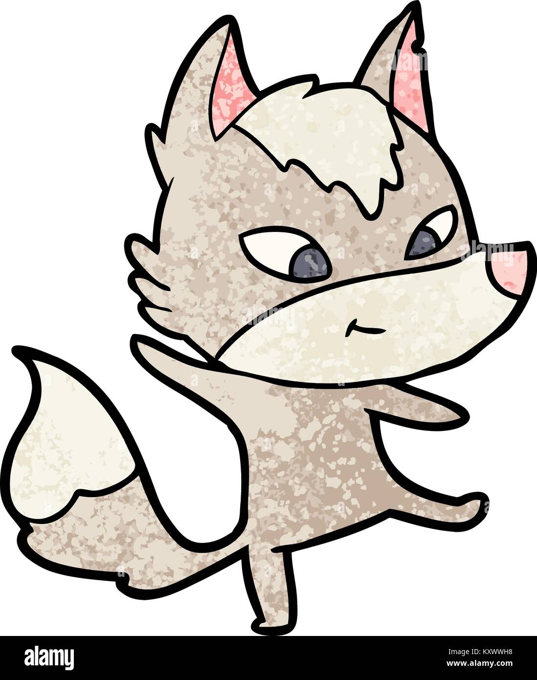 friendly cartoon wolf dancing Stock Vector Image & Art - Alamy