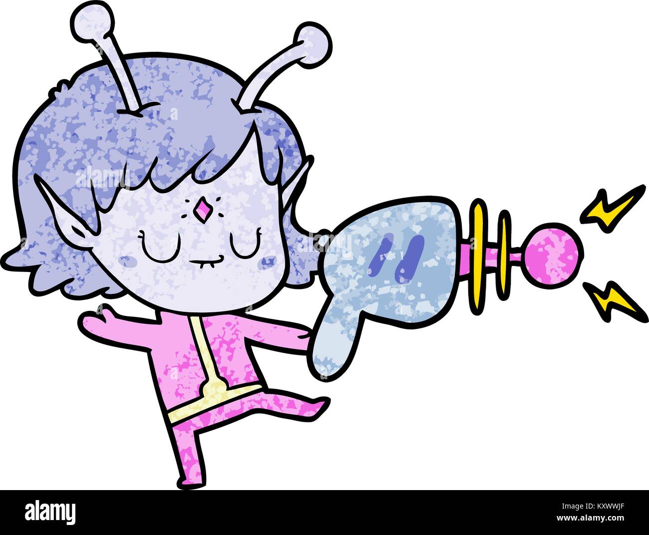 cartoon alien girl Stock Vector Image & Art - Alamy