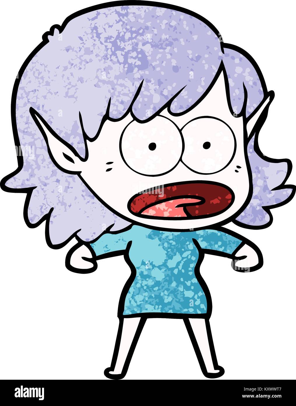 cartoon shocked elf girl Stock Vector Image & Art - Alamy