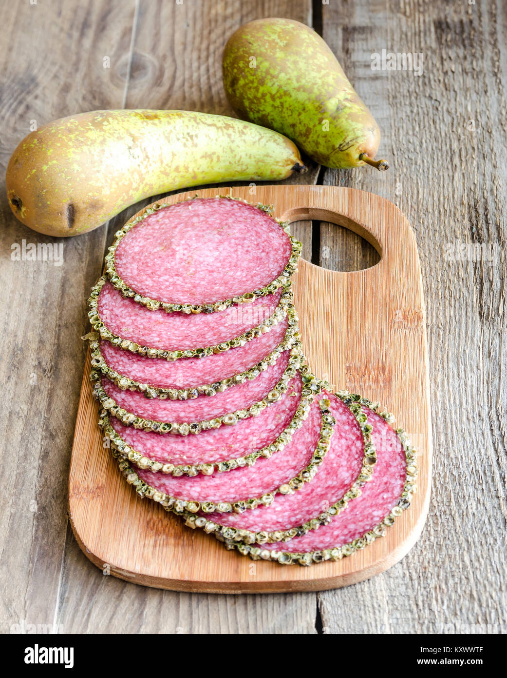 Slices of italian salami Stock Photo - Alamy