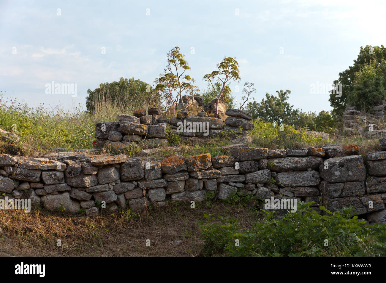 Ancient ruins in Troy. Turkey Stock Photo - Alamy