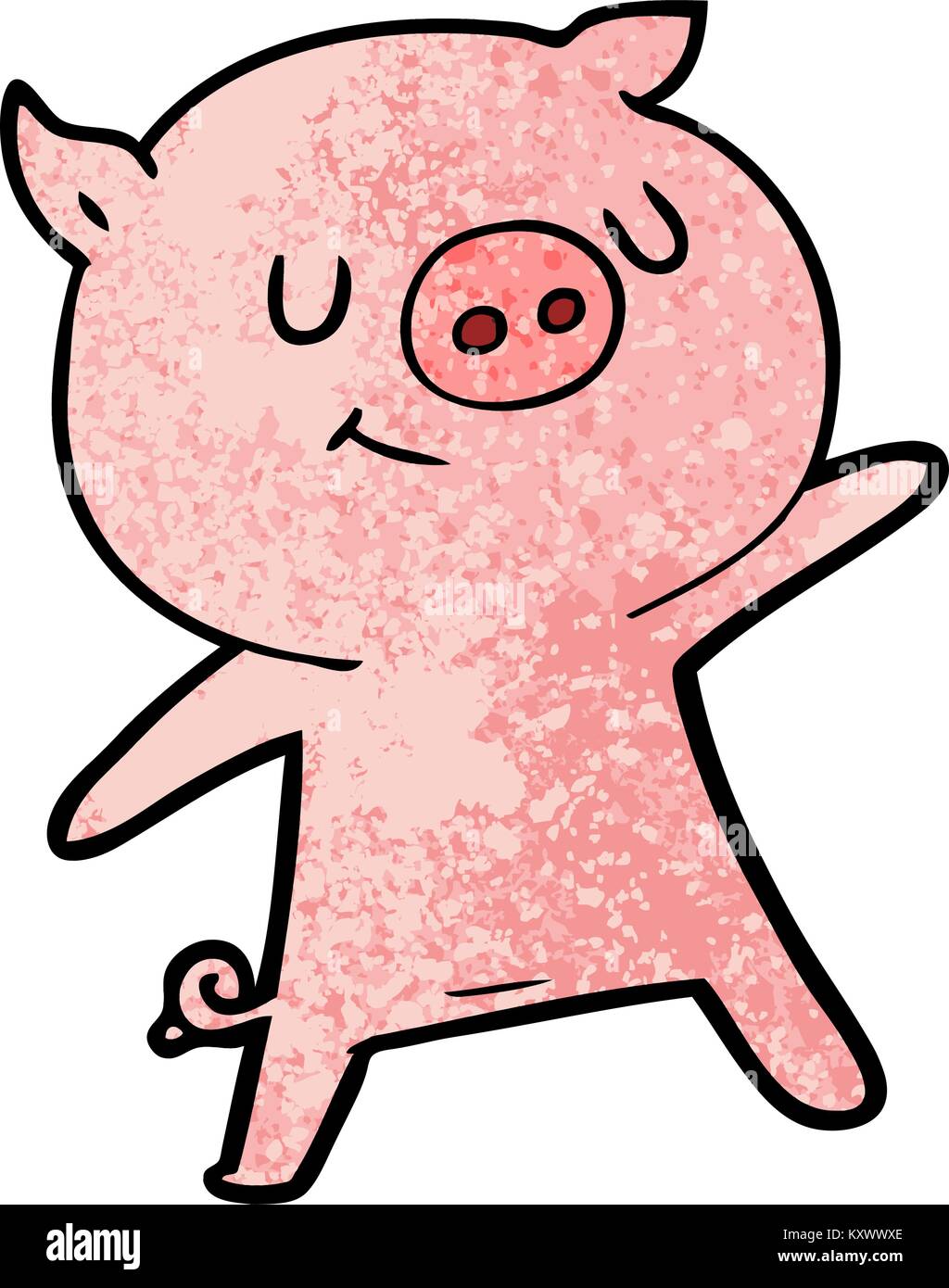 happy cartoon pig waving Stock Vector Image & Art - Alamy