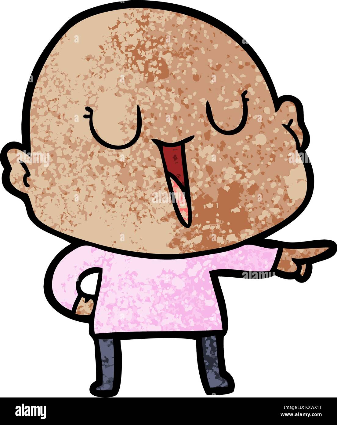 happy cartoon bald man Stock Vector Image & Art - Alamy