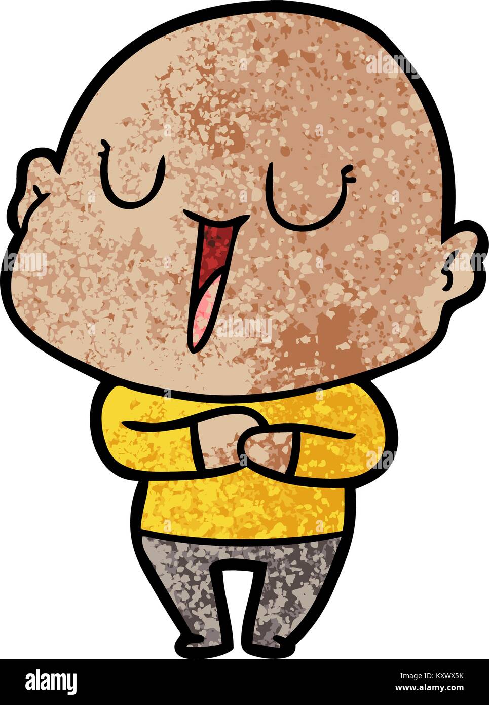 happy cartoon bald man Stock Vector Image & Art - Alamy