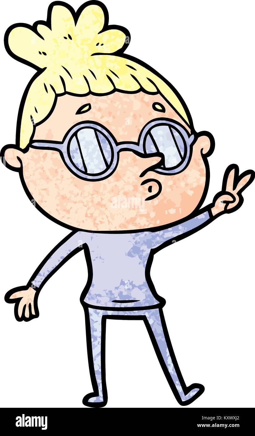 cartoon woman wearing glasses Stock Vector Image & Art - Alamy