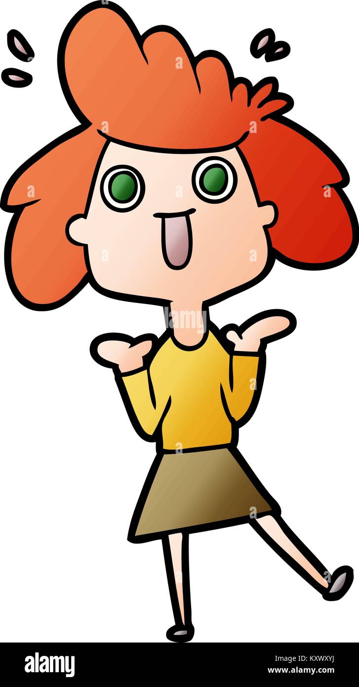 cartoon excited woman Stock Vector Image & Art - Alamy