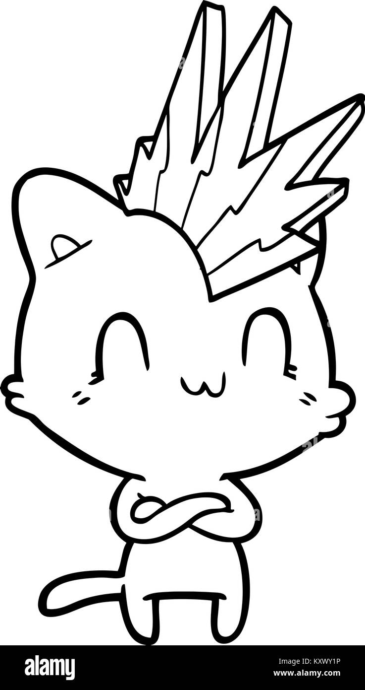 cartoon happy cat punk Stock Vector Image & Art - Alamy