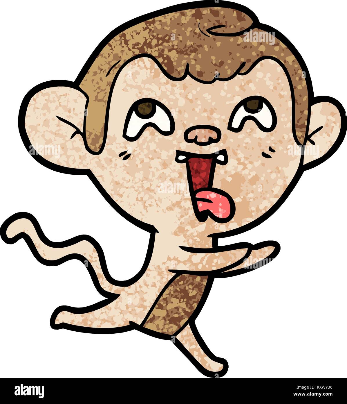 crazy cartoon monkey running Stock Vector Image & Art - Alamy