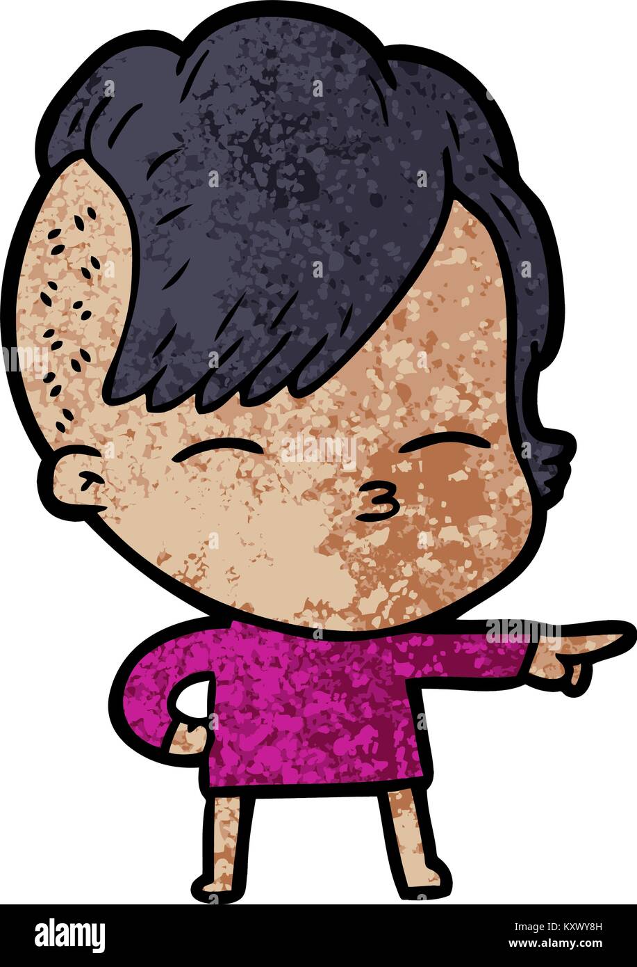 cartoon squinting girl Stock Vector Image & Art - Alamy