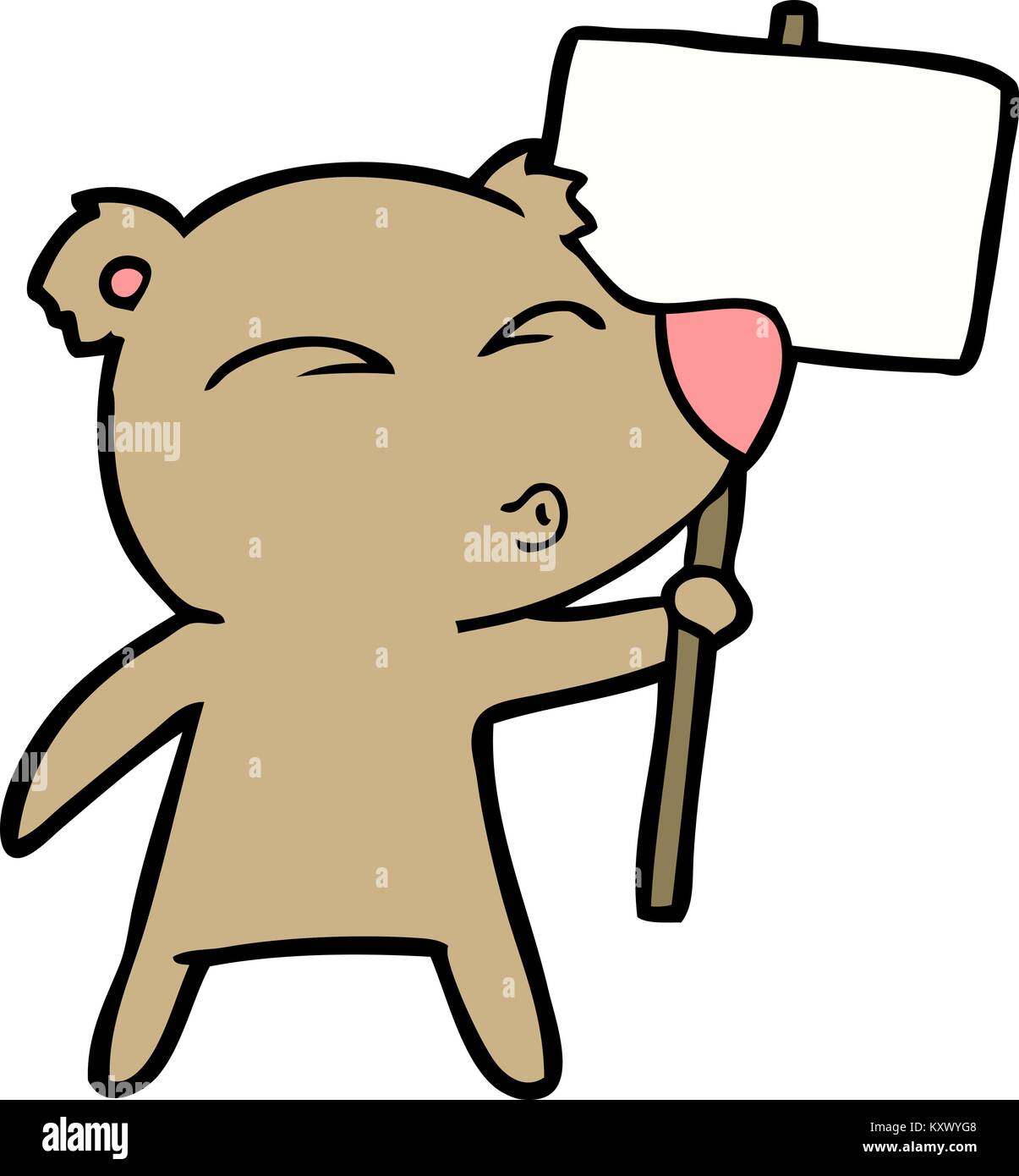 bear cartoon character with protest sign Stock Vector Image & Art - Alamy