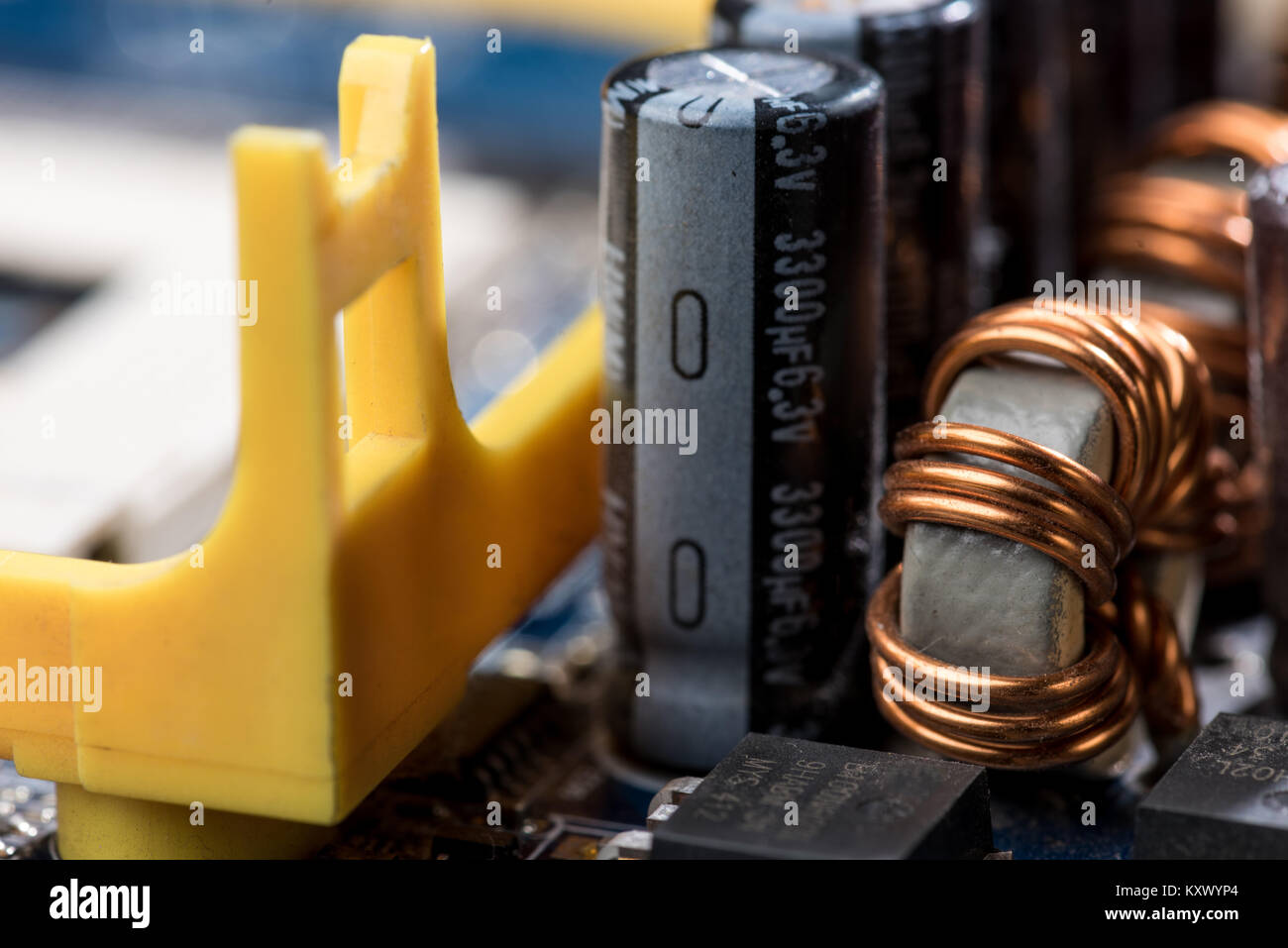 close up view of computer motherboard elements Stock Photo - Alamy