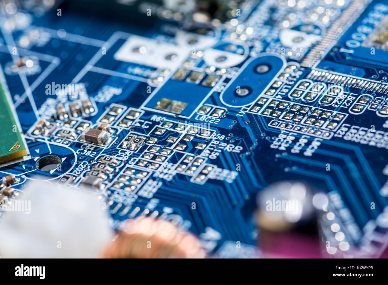 close up view of computer motherboard elements Stock Photo - Alamy