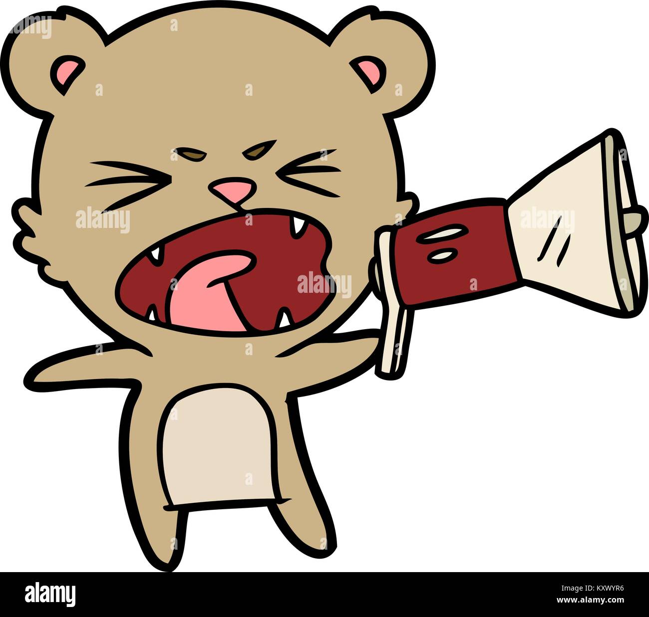 angry cartoon bear shouting into megaphone Stock Vector Image & Art - Alamy