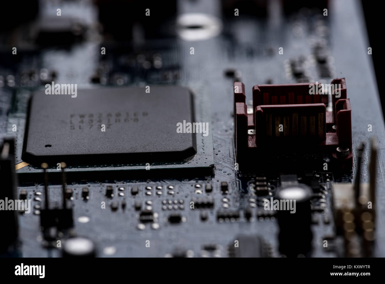 close up view of computer motherboard with chip Stock Photo - Alamy