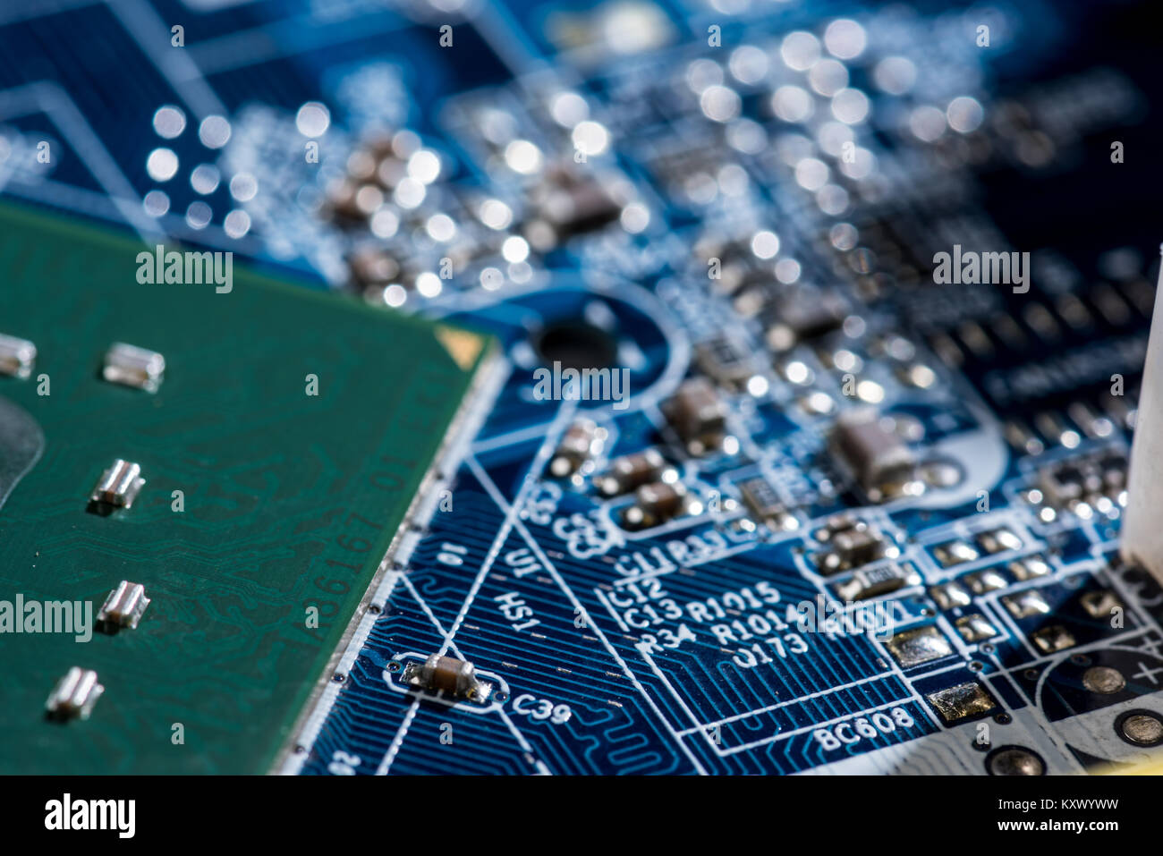 close up view of computer motherboard with chip Stock Photo - Alamy