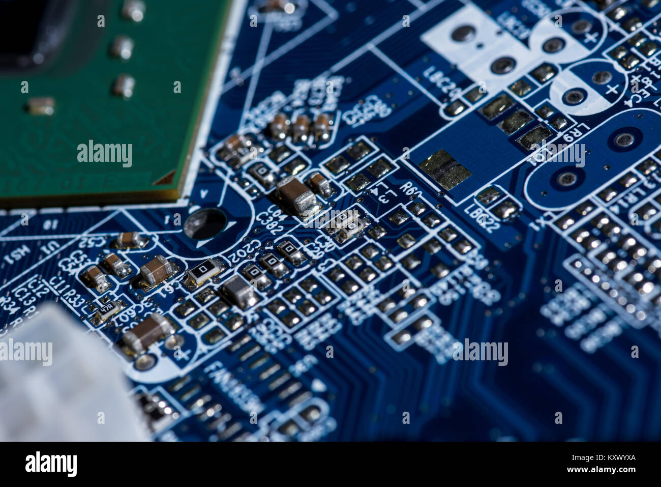close up view of computer motherboard with chip Stock Photo - Alamy