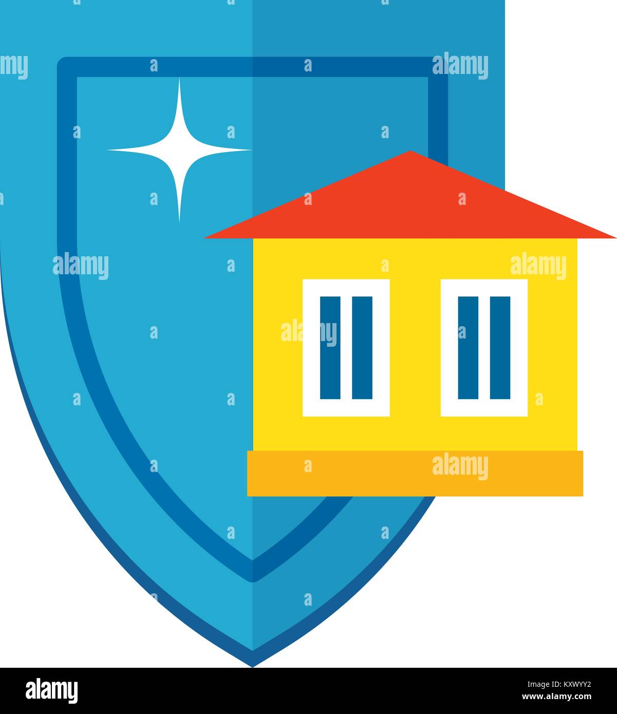 Icon shield and building Stock Vector Image & Art - Alamy
