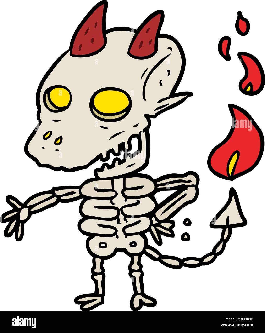 cartoon spooky skeleton demon Stock Vector Image & Art - Alamy