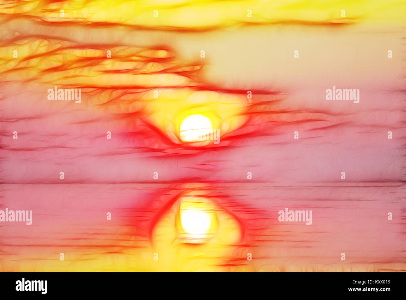 abstract background computer generated. style of sea sunset with ...
