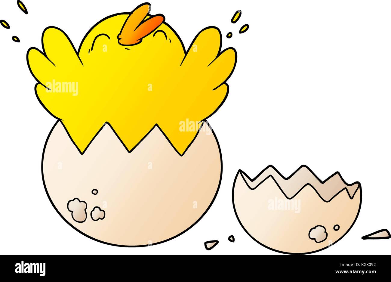 cartoon chick hatching from egg Stock Vector Image & Art - Alamy