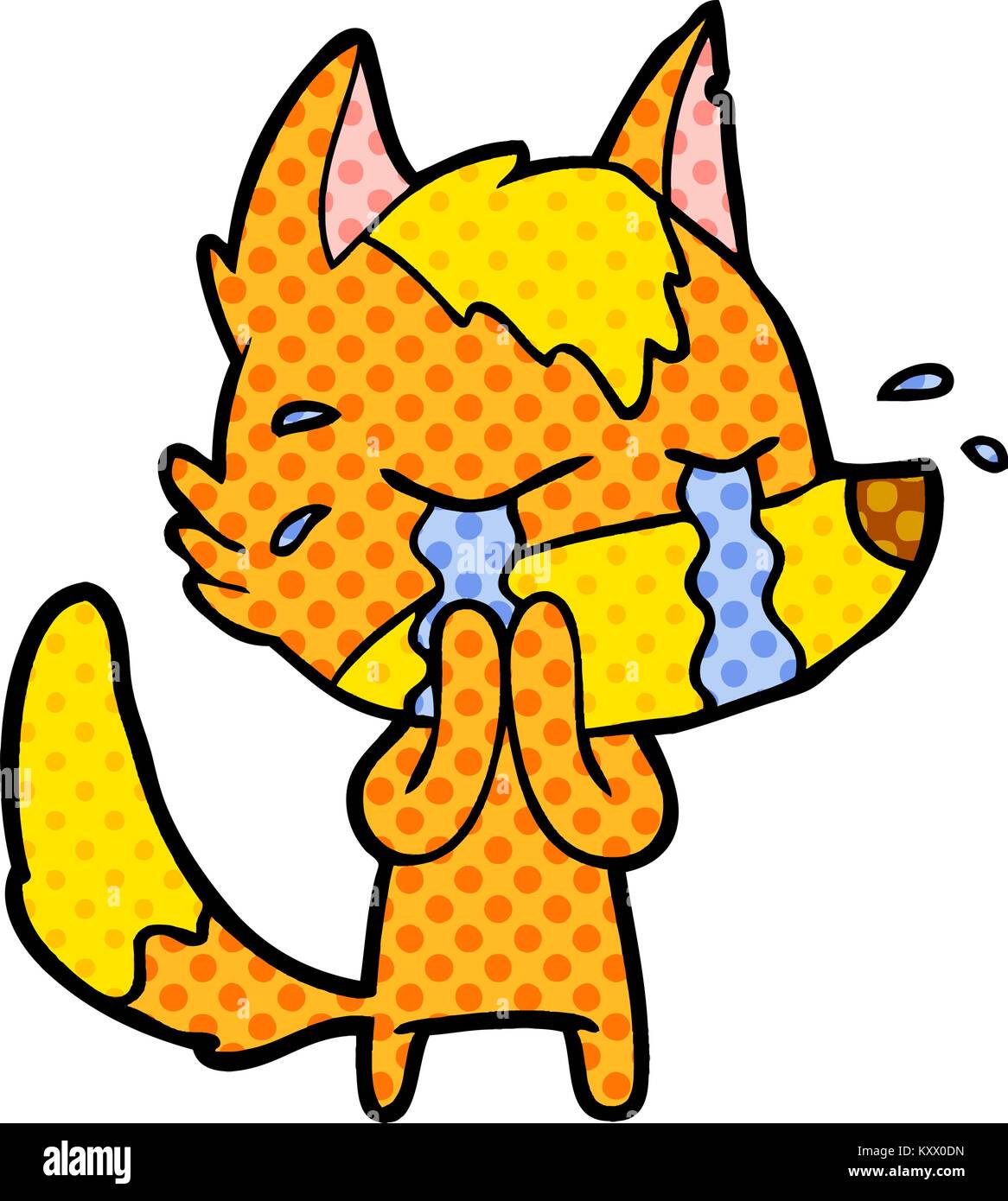 sad little fox cartoon character Stock Vector Image & Art - Alamy