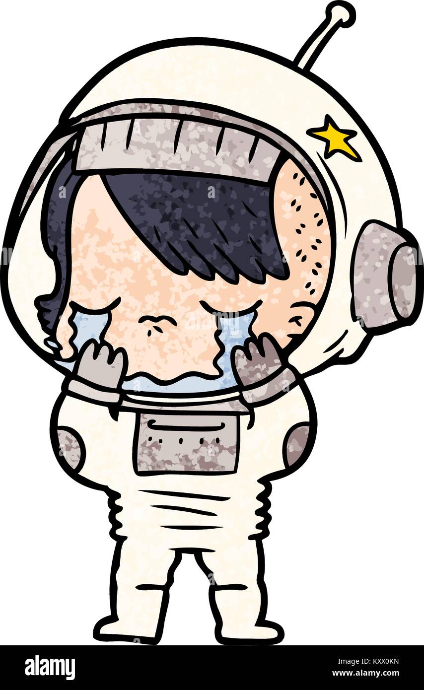 cartoon crying astronaut girl Stock Vector Image & Art - Alamy