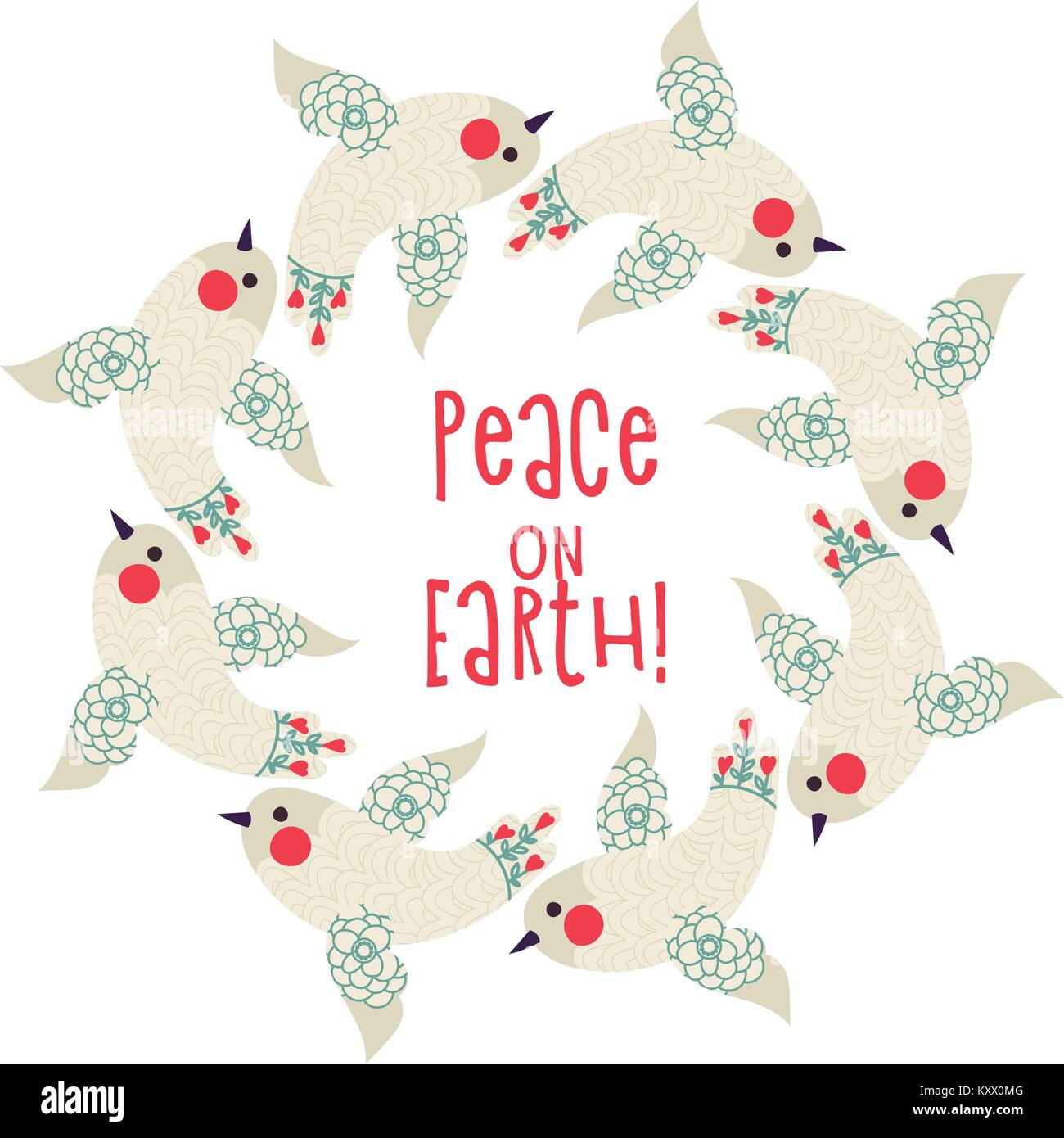 Birds pigeons in the form of a round frame Stock Vector Image & Art - Alamy
