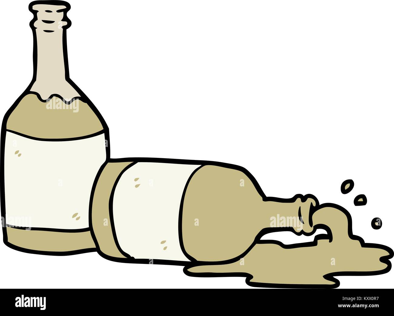 cartoon beer bottles with spilled beer Stock Vector Image & Art - Alamy