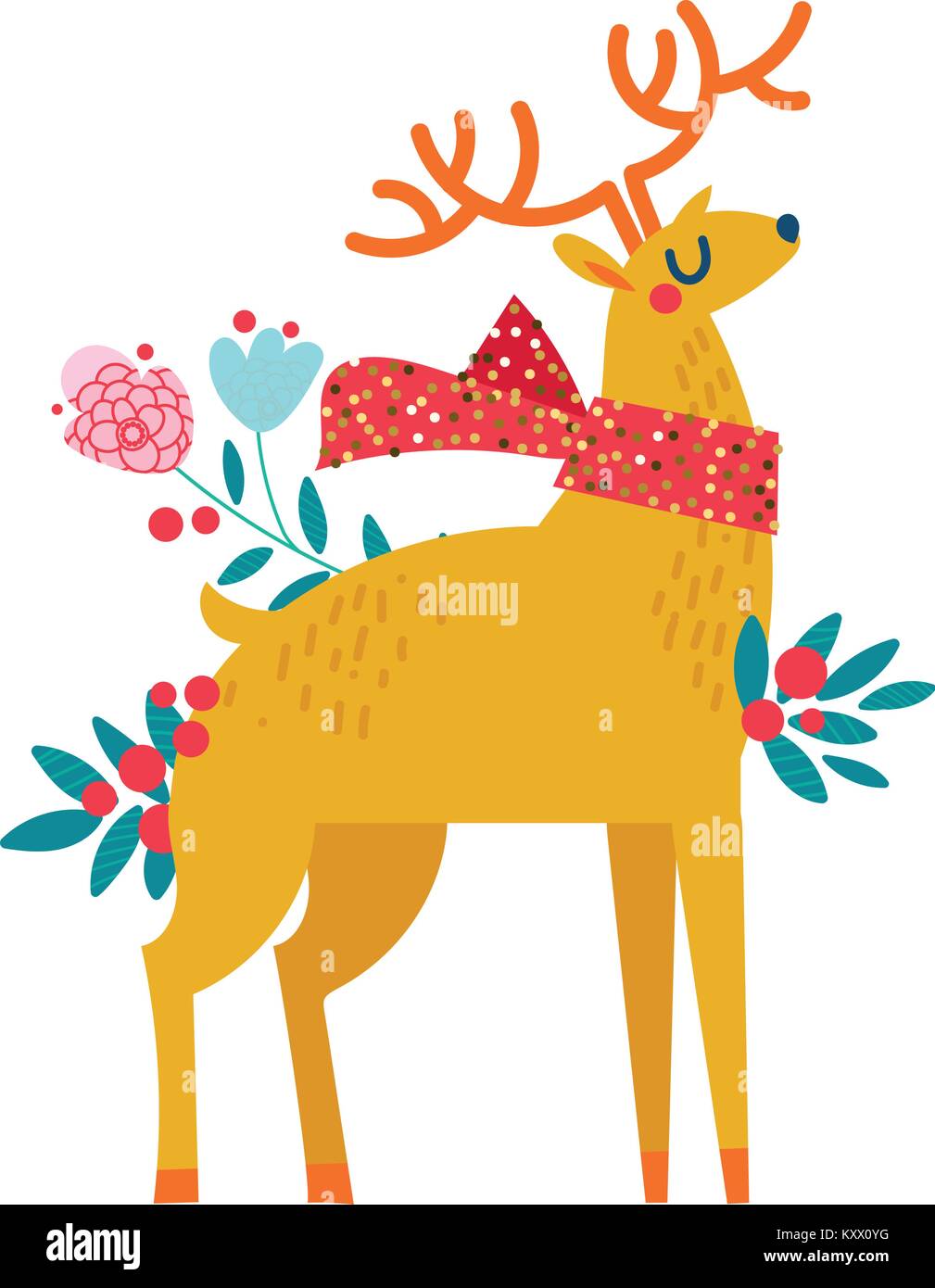 Cute reindeer childish character Stock Vector Images - Alamy